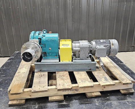 3 HP NETZCH T1-MB-1 Rotary Lobe Pump | Positive Displacement Pumps